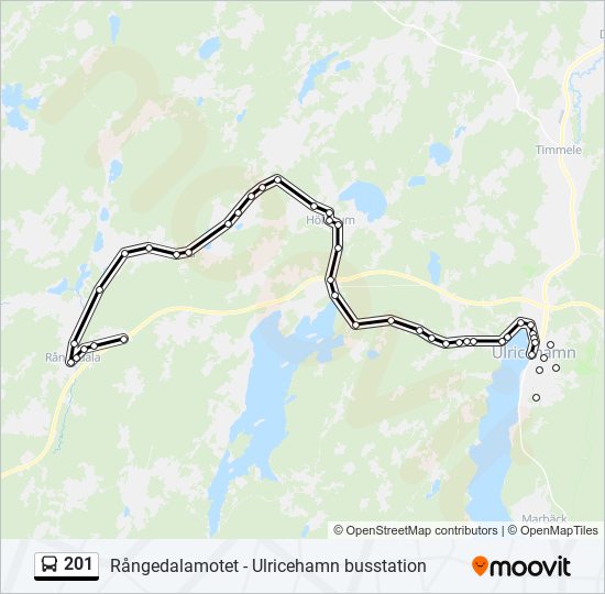 201 Route: Schedules, Stops & Maps - Ulricehamn Busstation (Updated)