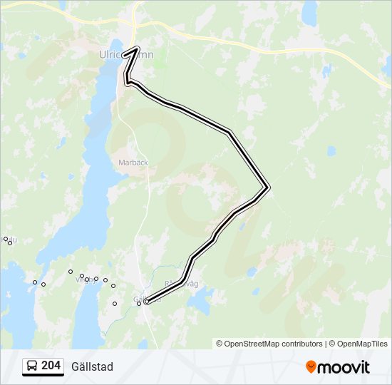 204 Route: Schedules, Stops & Maps - Gällstad (Updated)