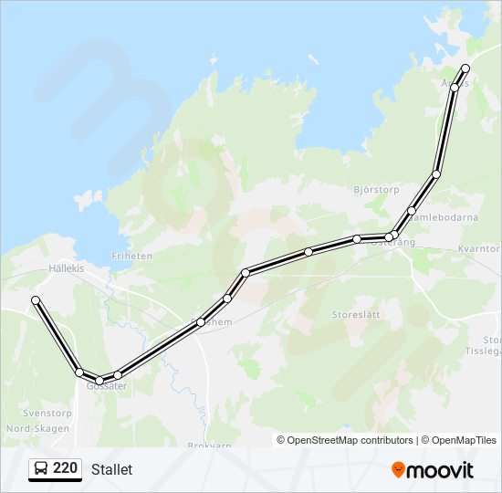 220 Rutt: Tidtabeller, Hållplatser & Kartor - Stallet (Uppdaterat)