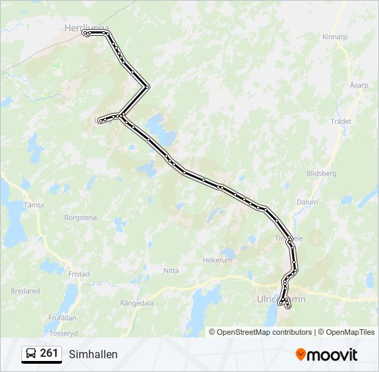 261 Rutt: Tidtabeller, Hållplatser & Kartor - Simhallen (Uppdaterat)