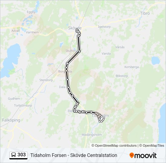 303 Route: Schedules, Stops & Maps - Skövde Centralstation (Updated)