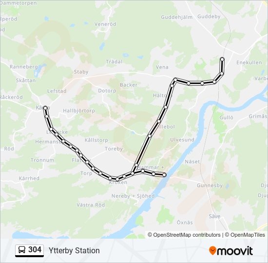 304 Route: Schedules, Stops & Maps - Ytterby Station (Updated)