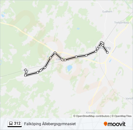 312 Route: Schedules, Stops & Maps - Falköping Ållebergsgymnasiet (Updated)