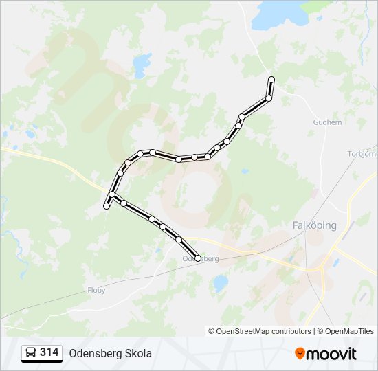 314 Route: Schedules, Stops & Maps - Odensberg Skola (Updated)