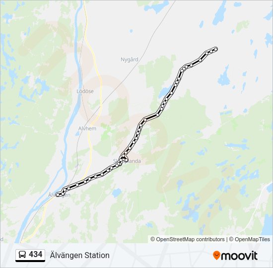434 Rutt: Tidtabeller, Hållplatser & Kartor - Älvängen Station (Uppdaterat)