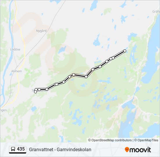 435 Rutt: Tidtabeller, Hållplatser & Kartor - Granvattnet (Uppdaterat)