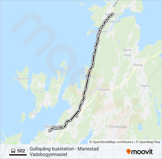 502 Route: Schedules, Stops & Maps - Mariestad Vadsbogymnasiet (Updated)