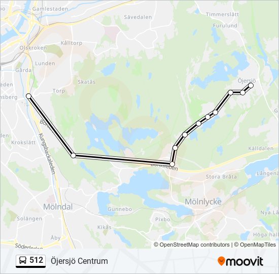 512 Rutt: Tidtabeller, Hållplatser & Kartor - Öjersjö Centrum (Uppdaterat)