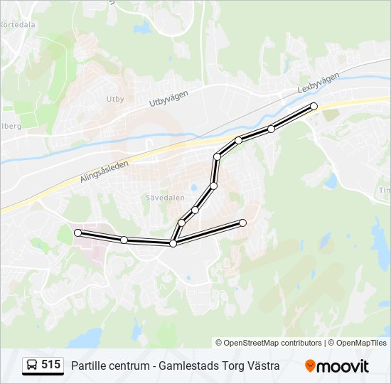 515 Route: Schedules, Stops & Maps - Göteborg Östra Sjukhuset (Updated)