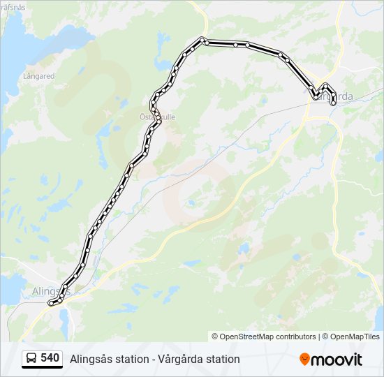 540 Route: Schedules, Stops & Maps - Alingsås Station (Updated)