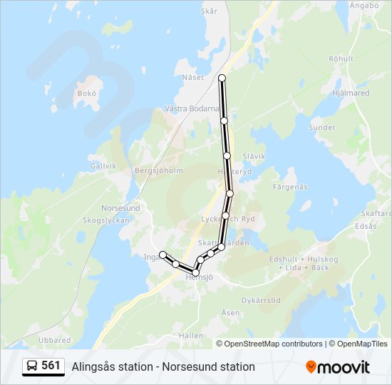 561 Route: Schedules, Stops & Maps - Västra Bodarna E20 (Updated)