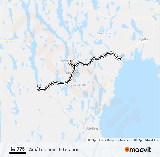 775 Route: Schedules, Stops & Maps - Åmål Station (Updated)