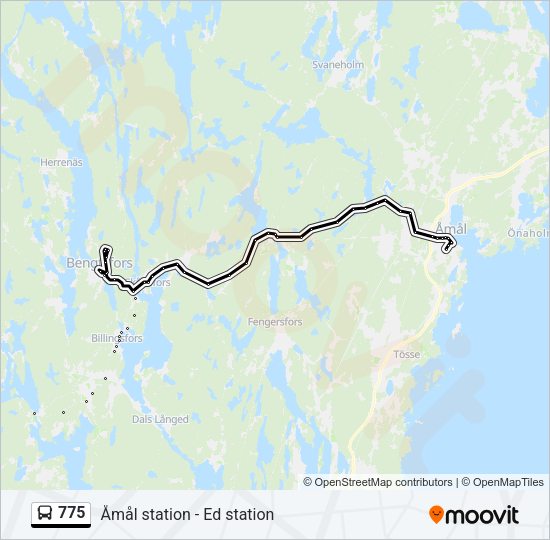 775 Route: Schedules, Stops & Maps - Åmål Station (Updated)