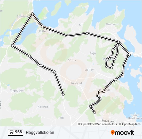 958 Route: Schedules, Stops & Maps - Häggvallskolan (Updated)