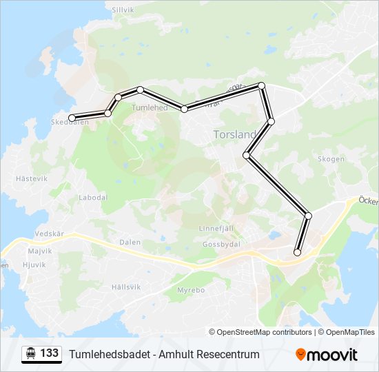 133 Route: Schedules, Stops & Maps - Tumlehedsbadet (Updated)