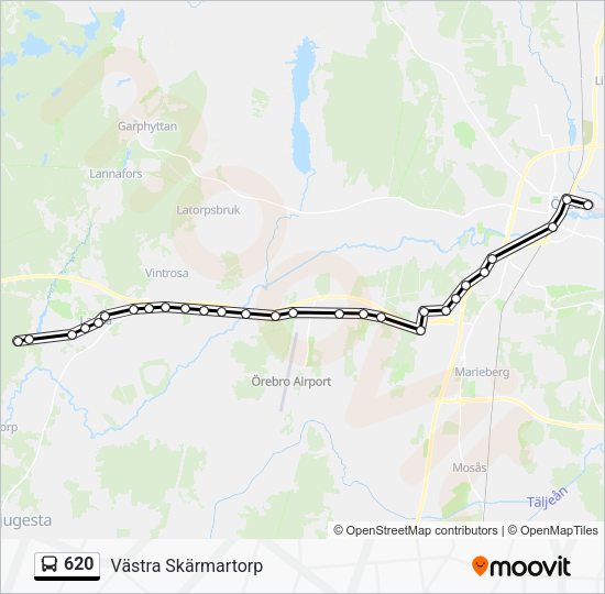 620 Route: Schedules, Stops & Maps - Västra Skärmartorp (Updated)