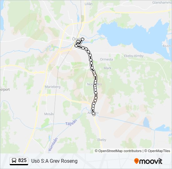 825 Route: Schedules, Stops & Maps - Usö S:A Grev Roseng (Updated)