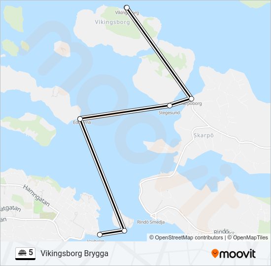 5 Rutt: Tidtabeller, Hållplatser & Kartor - Vikingsborg Brygga (Uppdaterat)