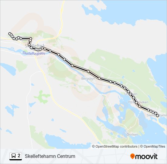 2 Rutt: Tidtabeller, Hållplatser & Kartor - Skelleftehamn Centrum ...