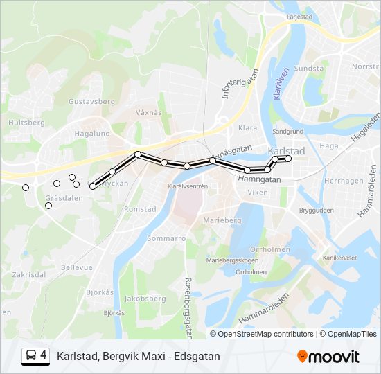 4 Route: Schedules, Stops & Maps - Karlstad Stora Torget (Updated)