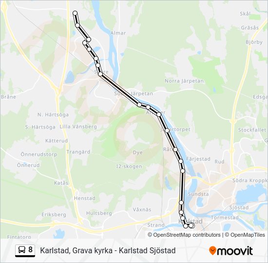 8 Route: Schedules, Stops & Maps - Karlstad Stora Torget (Updated)