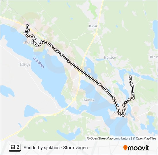 2 Route: Schedules, Stops & Maps - Sunderby Sjukhus (Updated)