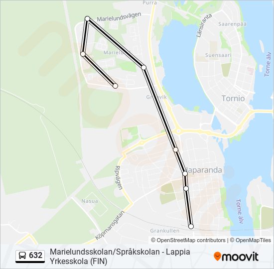 632 Route: Schedules, Stops & Maps - Haparanda Station (Updated)
