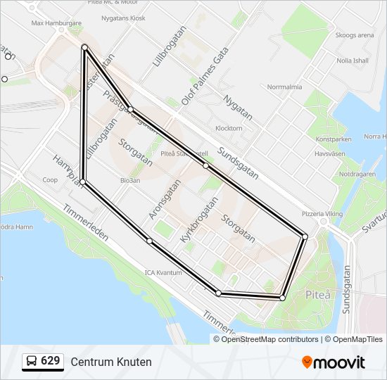 629 Route: Schedules, Stops & Maps - Centrum Knuten (Updated)
