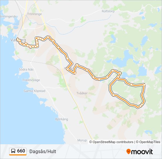 660 Rutt: Tidtabeller, Hållplatser & Kartor - Dagsås/Hult (Uppdaterat)