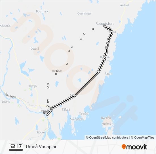 17 Route: Schedules, Stops & Maps - Umeå Vasaplan (Updated)