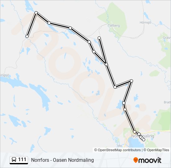 111 Route: Schedules, Stops & Maps - Norrfors (Updated)