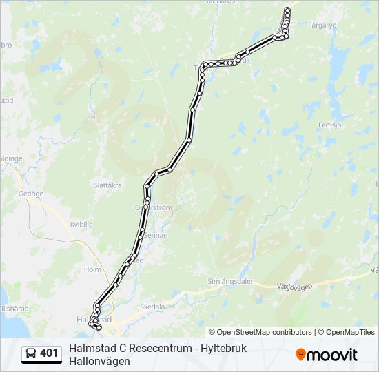 401 Route: Schedules, Stops & Maps - Hyltebruk Hallonvägen (Updated)