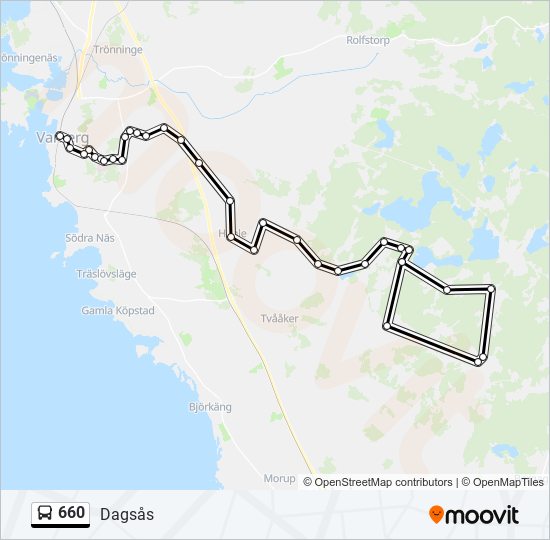 660 Rutt: Tidtabeller, Hållplatser & Kartor - Dagsås (Uppdaterat)
