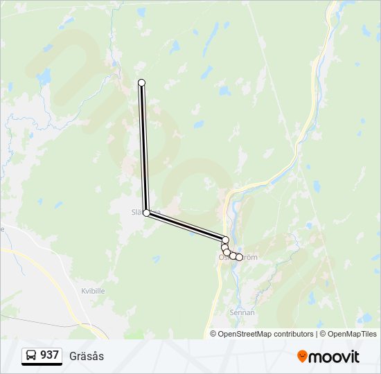 937 Rutt: Tidtabeller, Hållplatser & Kartor - Gräsås (Uppdaterat)