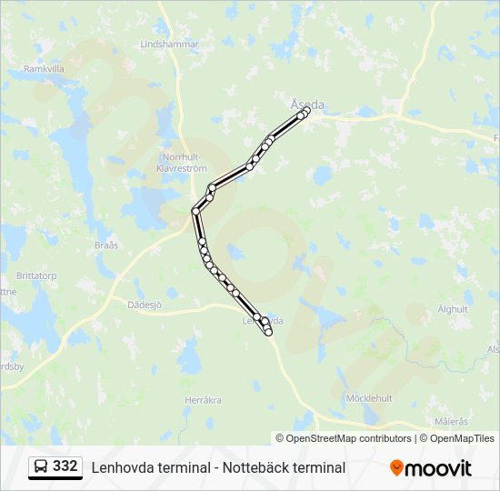 332 Route: Schedules, Stops & Maps - Lenhovda Terminal (Updated)