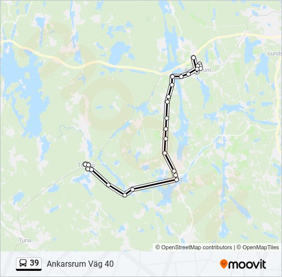 39 Rutt: Tidtabeller, Hållplatser & Kartor - Ankarsrum Väg 40 (Uppdaterat)