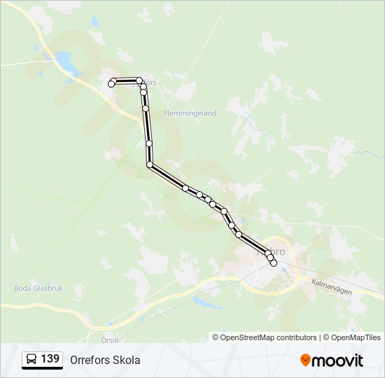 139 Rutt: Tidtabeller, Hållplatser & Kartor - Orrefors Skola (Uppdaterat)