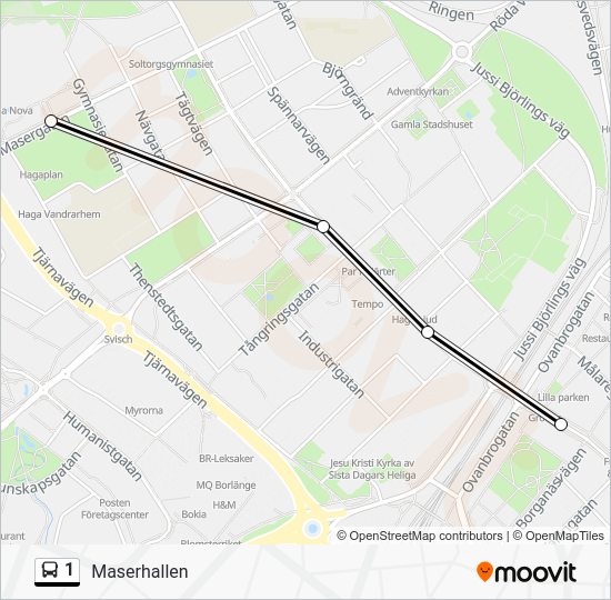 1 Route: Schedules, Stops & Maps - Maserhallen (Updated)