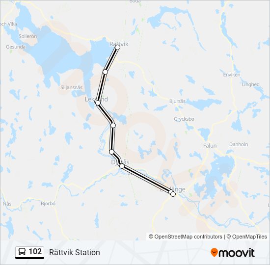 102 Route: Schedules, Stops & Maps - Rättvik Station (Updated)