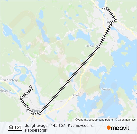 151 Route: Schedules, Stops & Maps - Kvarnsvedens Pappersbruk (Updated)