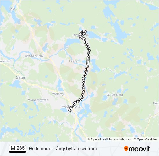 265 Route: Schedules, Stops & Maps - Långshyttan Centrum (Updated)