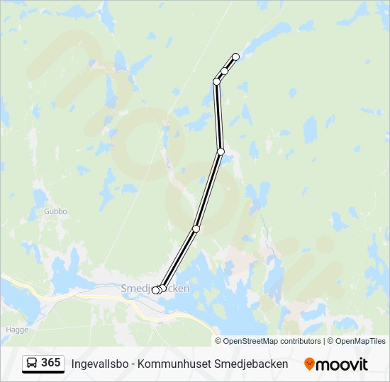 365 Route: Schedules, Stops & Maps - Kommunhuset Smedjebacken (Updated)
