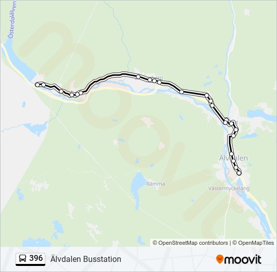 396 Route: Schedules, Stops & Maps - Älvdalen Busstation (Updated)