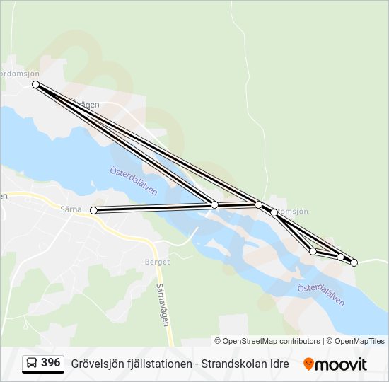 396 Route: Schedules, Stops & Maps - Östomsjön Vsk (Updated)