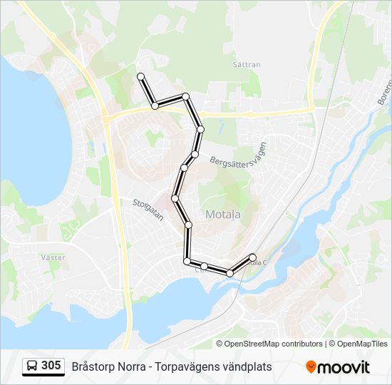 305 Route: Schedules, Stops & Maps - Motala Station (Updated)