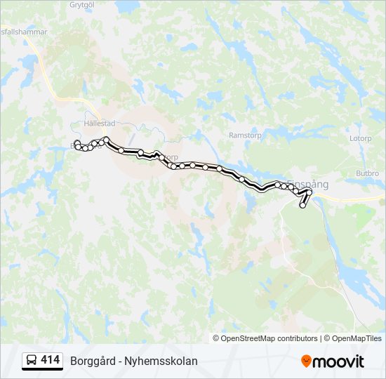 414 Rutt: Tidtabeller, Hållplatser & Kartor - Nyhemsskolan (Uppdaterat)