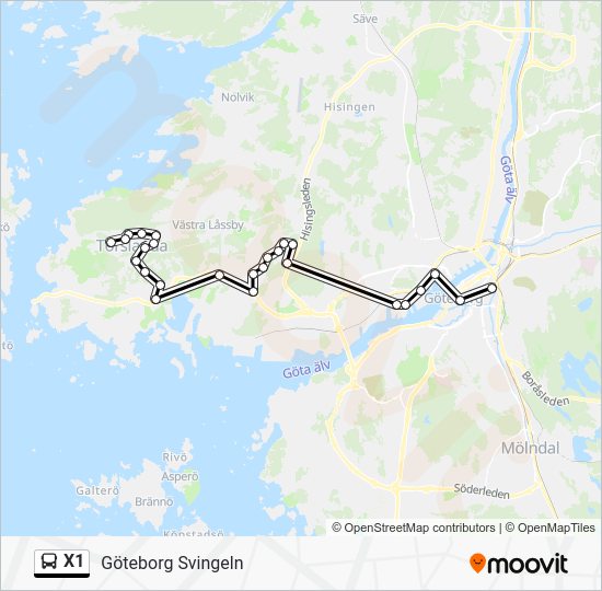 X1 Route: Schedules, Stops & Maps - Göteborg Svingeln (Updated)