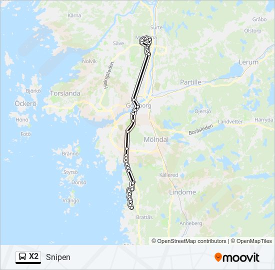 x2 Rutt: Tidtabeller, Hållplatser & Kartor - Snipen (Uppdaterat)