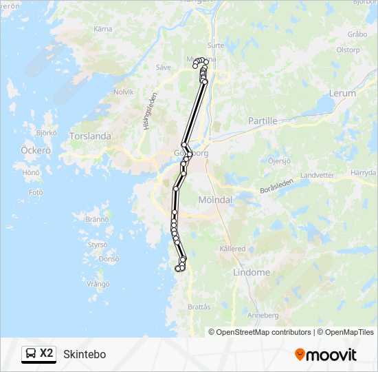 X2 Rutt: Tidtabeller, Hållplatser & Kartor - Skintebo (Uppdaterat)