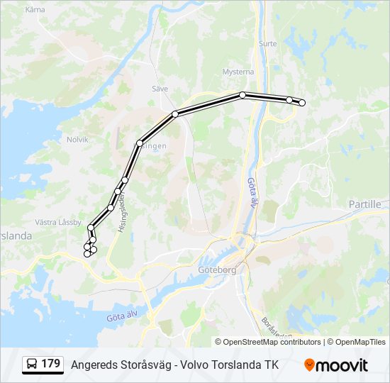 179 Rutt: Tidtabeller, Hållplatser & Kartor - Angered Centrum (Uppdaterat)